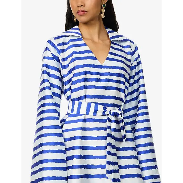 ARAM Striped Relaxed-fit Satin Kaftan