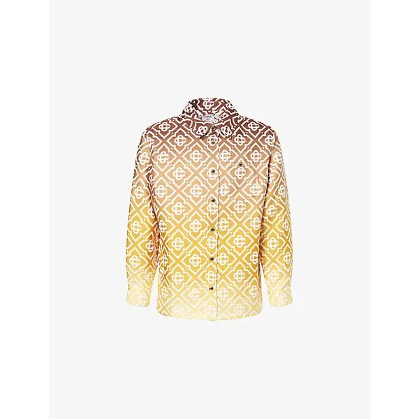Casablanca Gradient Monogram-print Cotton-blend Shacket