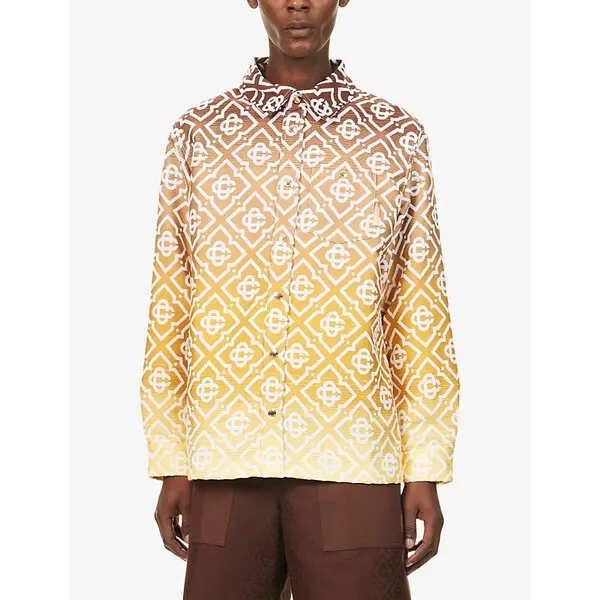 Casablanca Gradient Monogram-print Cotton-blend Shacket