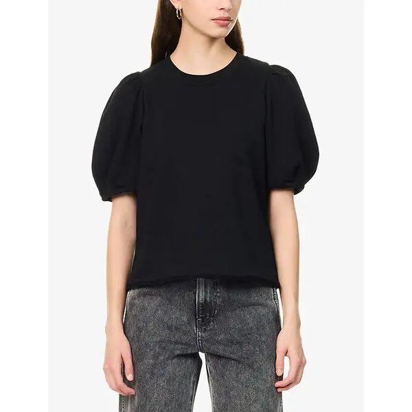 ME+EM Puffed-sleeve Cotton And Modal T-shirt