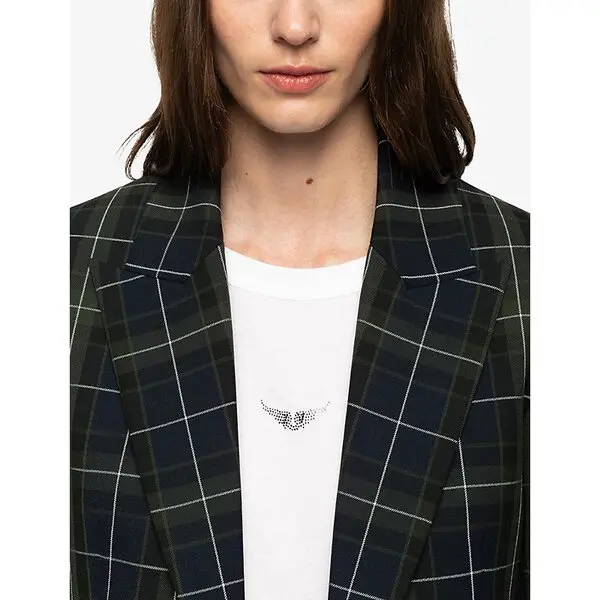 Zadig&Voltaire Vavy Relaxed-fit Tartan Stretch-woven Blazer