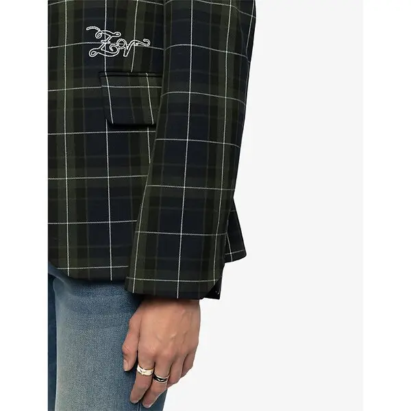 Zadig&Voltaire Vavy Relaxed-fit Tartan Stretch-woven Blazer