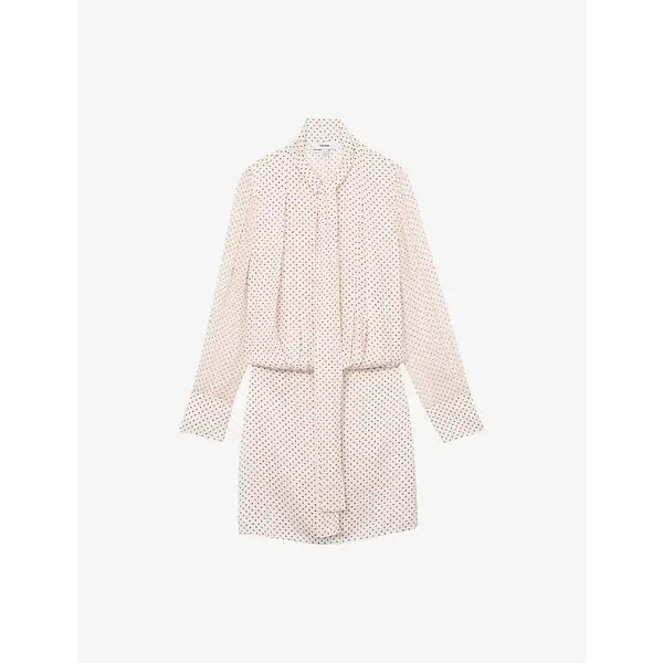 REISS Dottie Polka-dot Woven Mini Dress