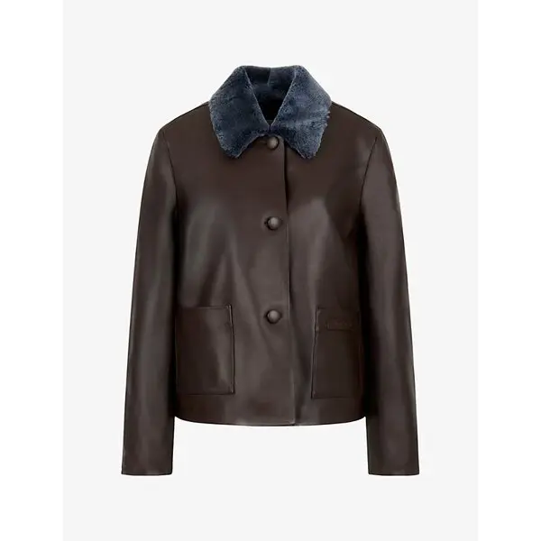 Marni Fur-collar Baby Nappa Leather Jacket
