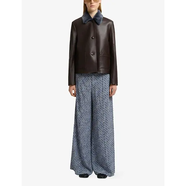 Marni Fur-collar Baby Nappa Leather Jacket