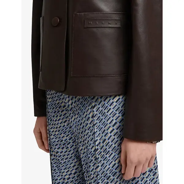 Marni Fur-collar Baby Nappa Leather Jacket
