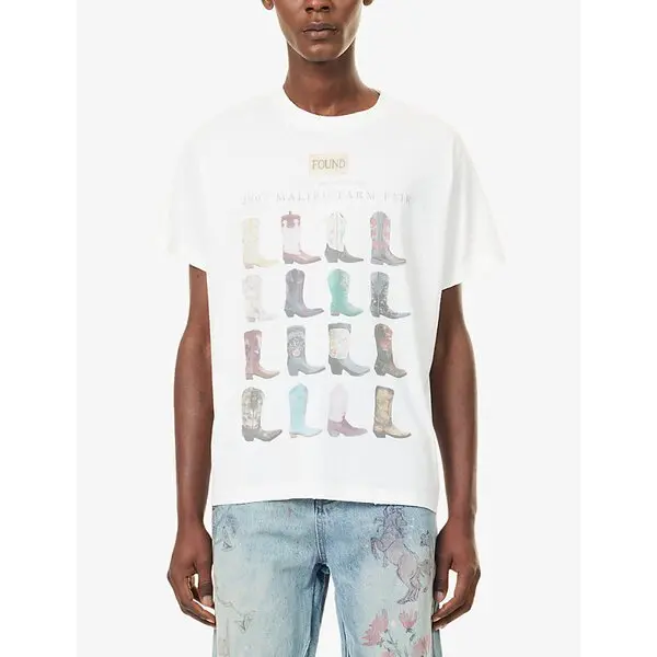 FOUND Malibu Farm Fair Cotton T-shirt - Off-white
