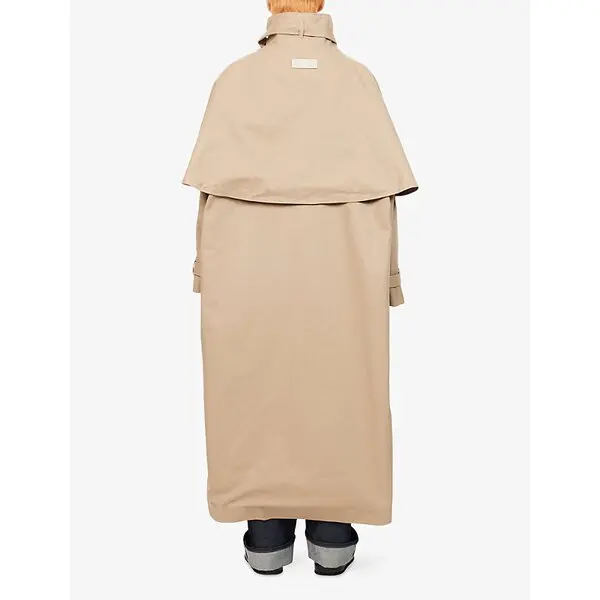 ATELIER NINETY FIVE Funnel-neck Cape Cotton-canvas Trench Coat