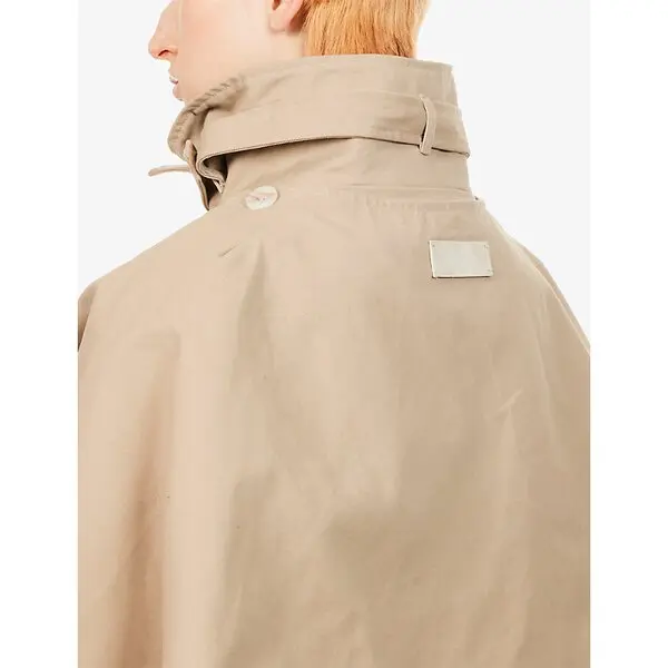 ATELIER NINETY FIVE Funnel-neck Cape Cotton-canvas Trench Coat