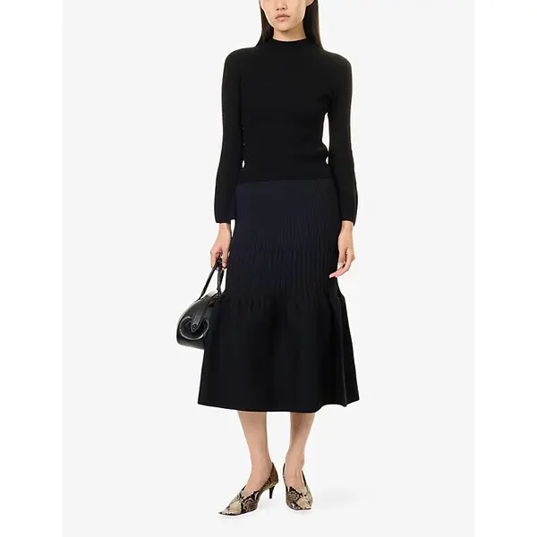 CFCL Fluted Mermaid Knitted Midi Skirt