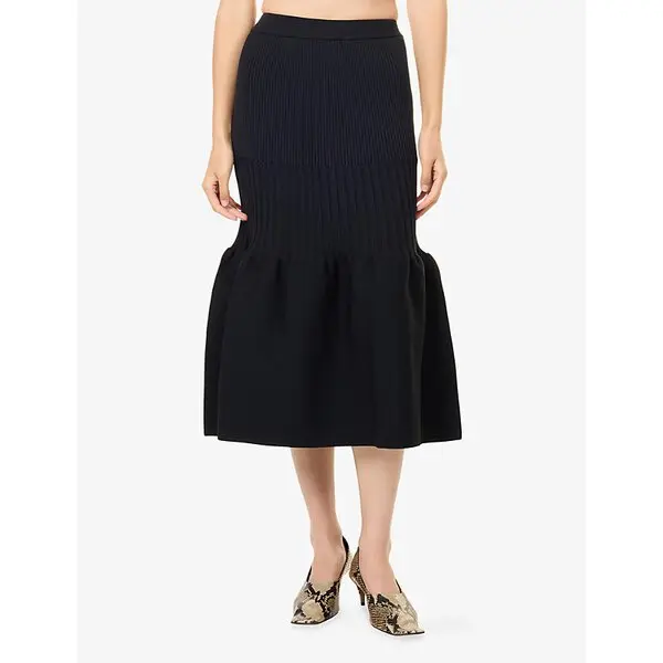 CFCL Fluted Mermaid Knitted Midi Skirt