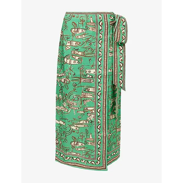 ALEMAIS Fish Sticks Linen Sarong Skirt