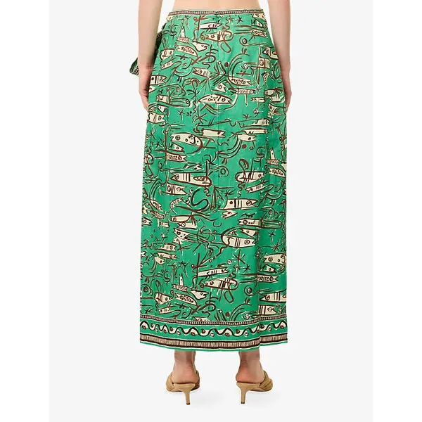 ALEMAIS Fish Sticks Linen Sarong Skirt