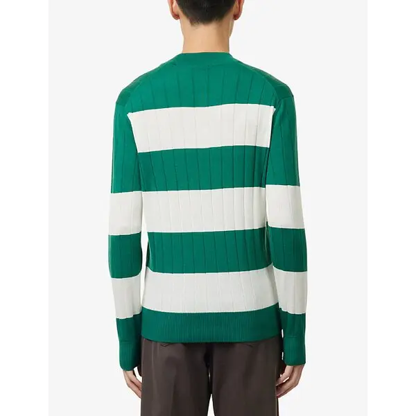Dunhill Striped Ribbed Cashmere-blend Rugby Jumper Xxl