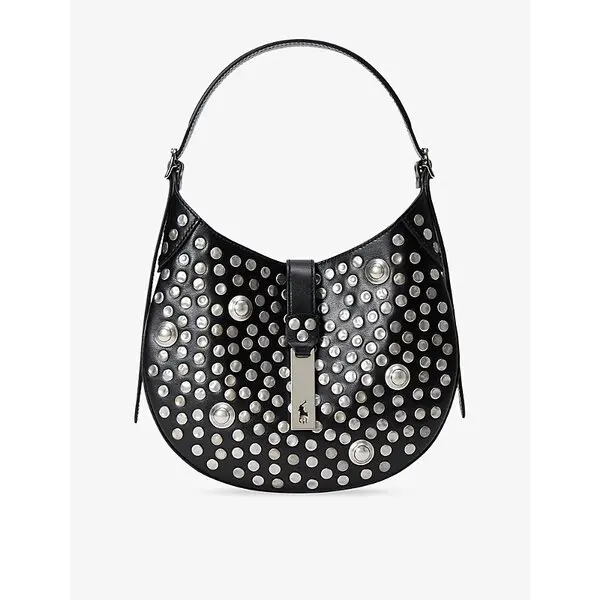 Polo Ralph Lauren Id Studded Leather Shoulder Bag