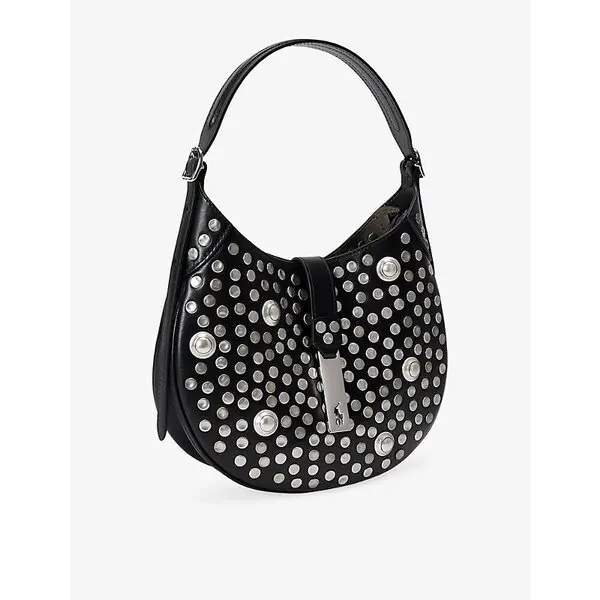 Polo Ralph Lauren Id Studded Leather Shoulder Bag