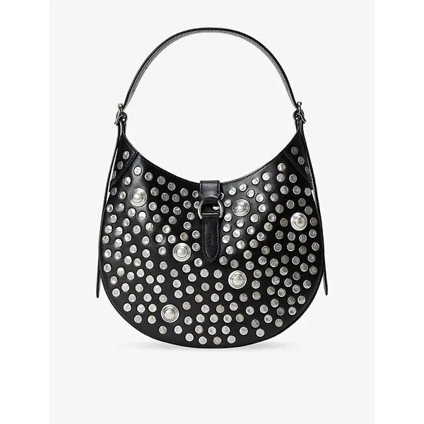 Polo Ralph Lauren Id Studded Leather Shoulder Bag