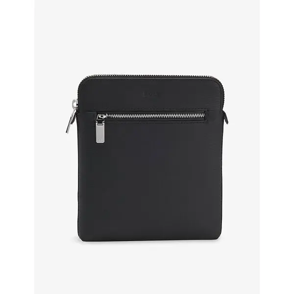 BOSS Logo-deed Leather Cross-body Bag