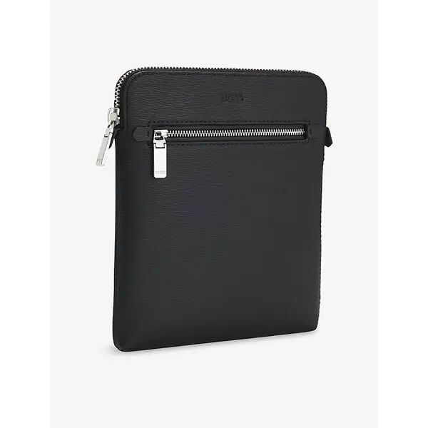 BOSS Logo-deed Leather Cross-body Bag