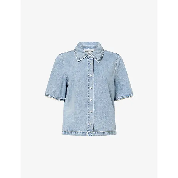 FRAME Crochet Trimmed Denim Shirt