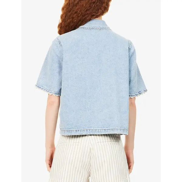 FRAME Crochet Trimmed Denim Shirt