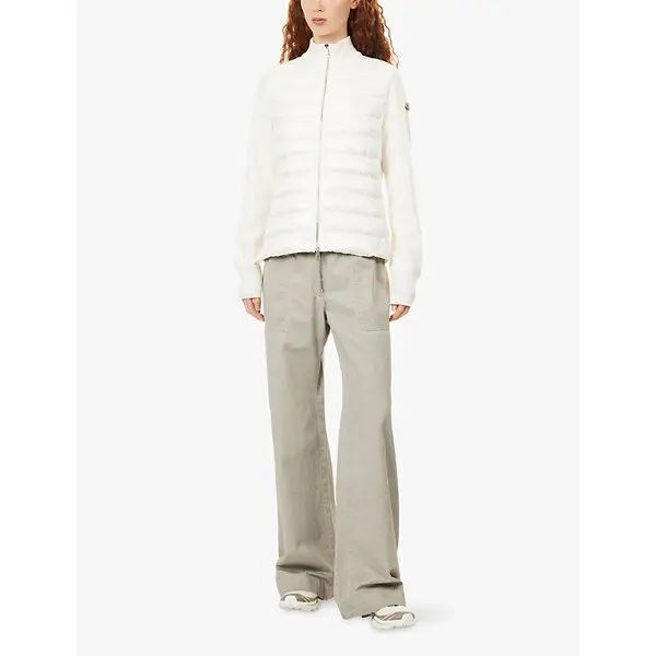 Moncler Hybrid Nylon-wool Down Cardigan