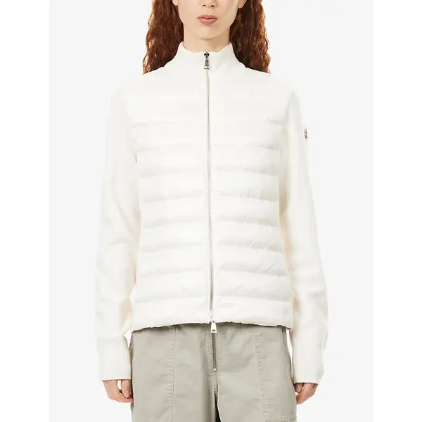 Moncler Hybrid Nylon-wool Down Cardigan