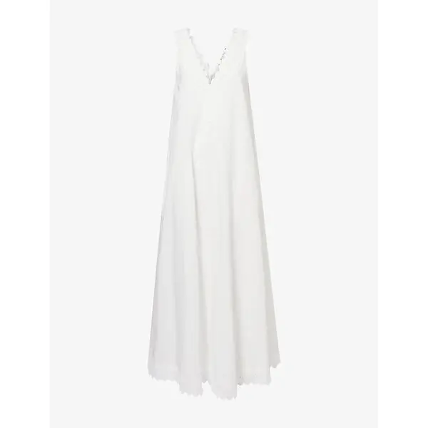Dissh Annabel Lace-trim Cotton-blend Maxi Dress