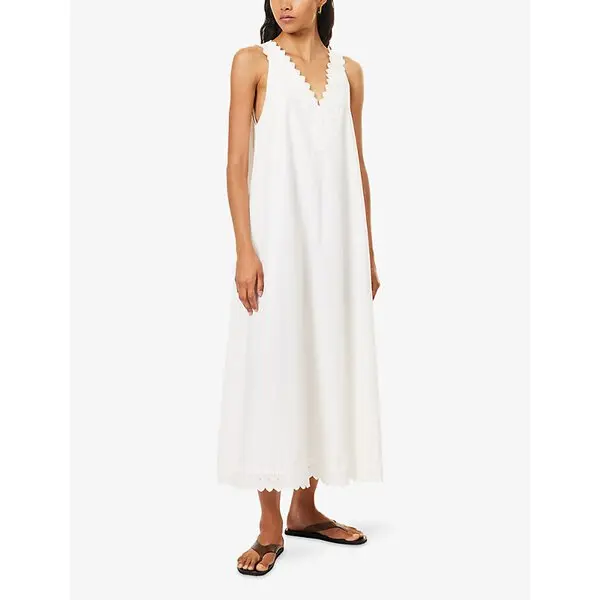 Dissh Annabel Lace-trim Cotton-blend Maxi Dress