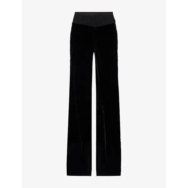 Rick Owens Velvet Wide-leg Trousers - Black