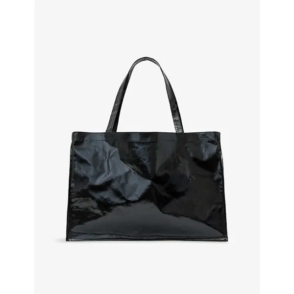 ALLSAINTS Oversized Coated Cotton Tote Bag - Black