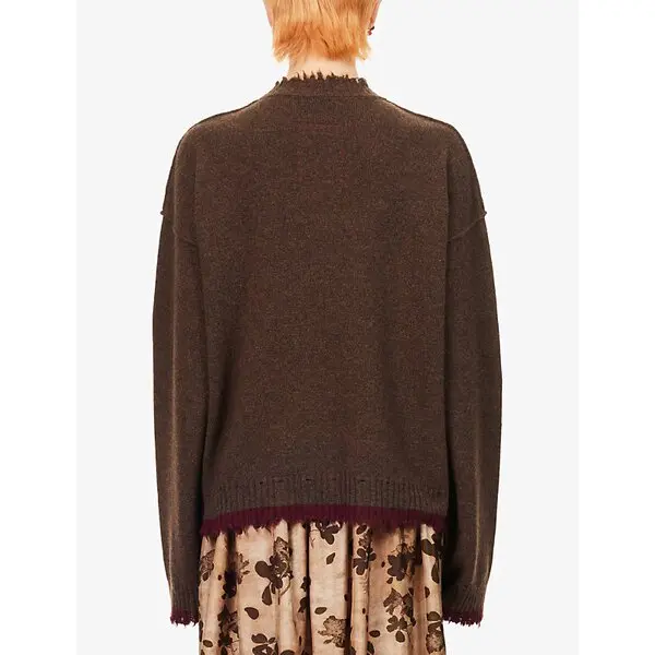 UMA WANG Long-sleeve Raw-edge Cashmere Jumper