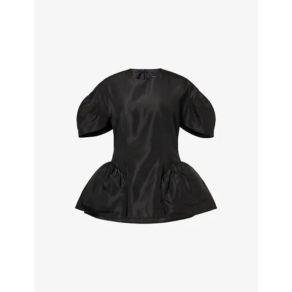 Simone Rocha Short-sleeve Peplum Top - Black
