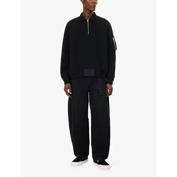 Sacai Belted Barrel-leg Denim Jeans