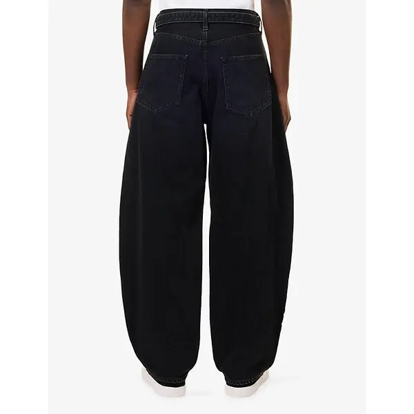 Sacai Belted Barrel-leg Denim Jeans