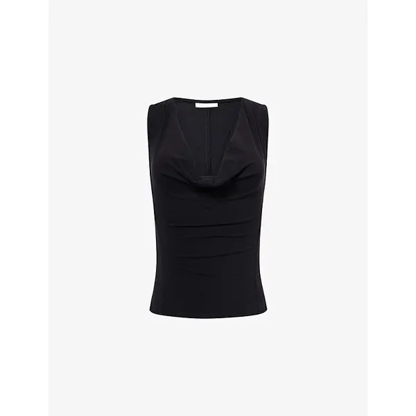 BELLE ANNA Cowl Neck Stretch-jersey Top