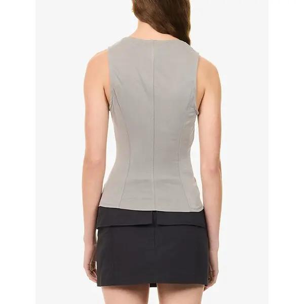 BELLE ANNA Stretch-jersey Top - Grey