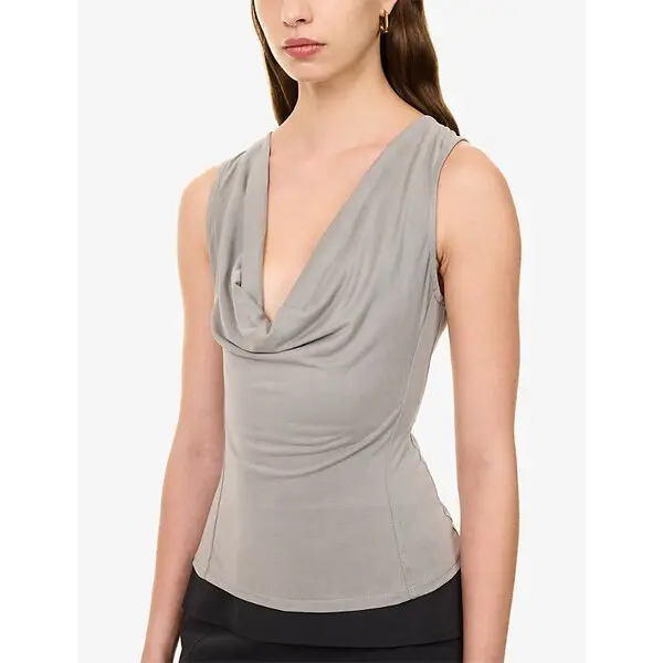 BELLE ANNA Stretch-jersey Top - Grey