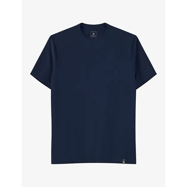 Boggi Milano Short-sleeved Branded-tab Stretch-cotton T-shirt