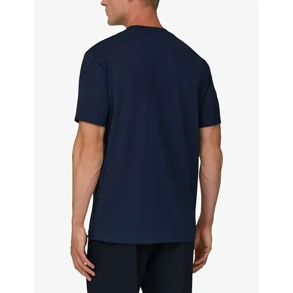Boggi Milano Short-sleeved Branded-tab Stretch-cotton T-shirt