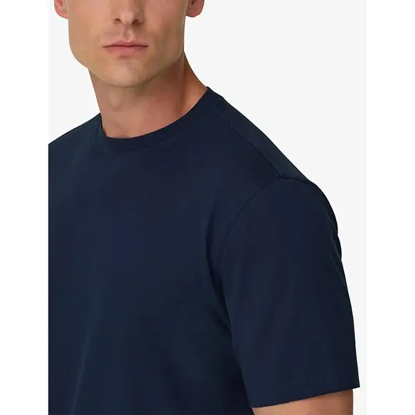 Boggi Milano Short-sleeved Branded-tab Stretch-cotton T-shirt