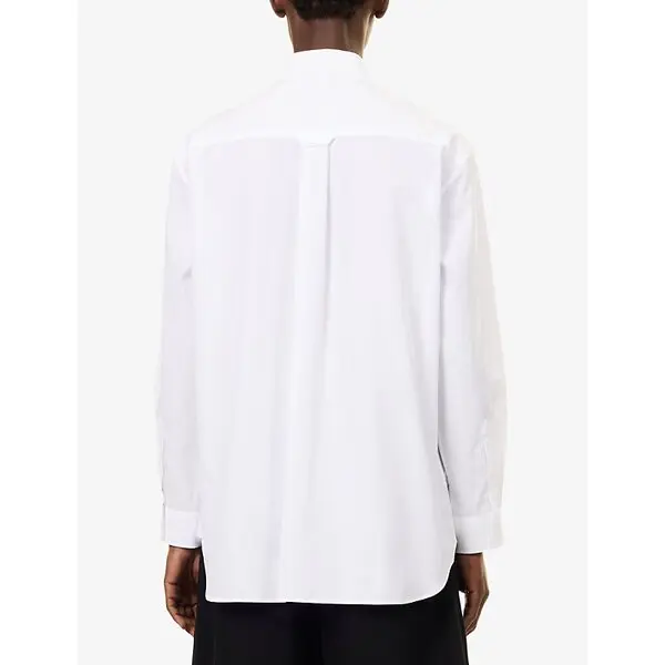 Simone Rocha Lace-up Hem Cotton Shirt