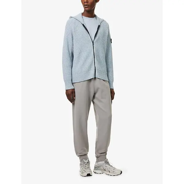 Stone Island Logo-patch Boucle Cotton-blend Hoodie