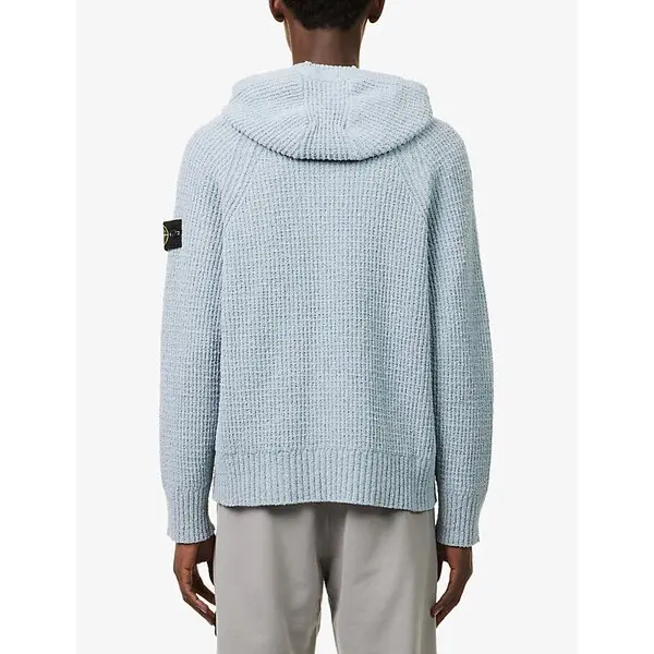 Stone Island Logo-patch Boucle Cotton-blend Hoodie