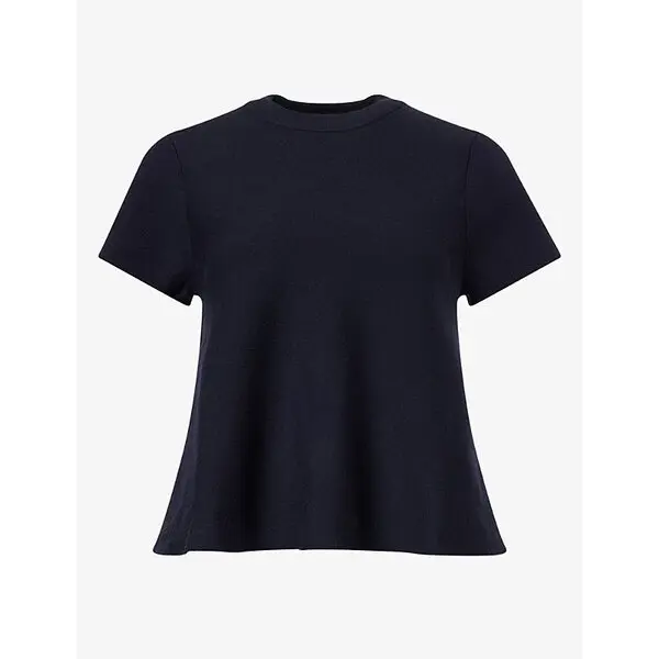 ME+EM Swing Short-sleeve Knitted Wool-blend Top