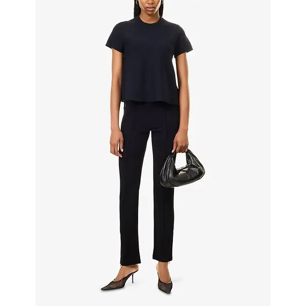 ME+EM Swing Short-sleeve Knitted Wool-blend Top