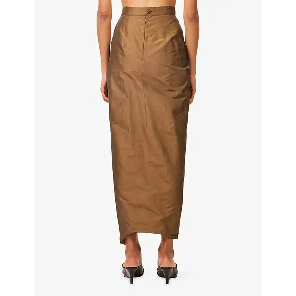 VIVIENNE WESTWOOD Cotton-blend Ruched Midi Skirt