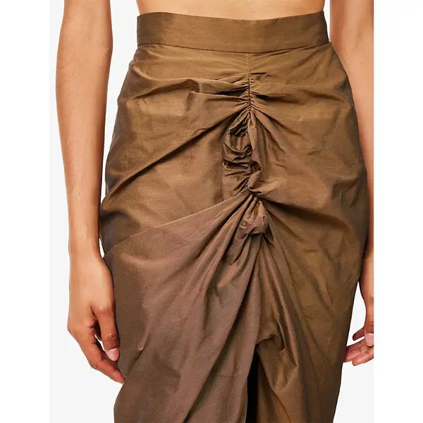 VIVIENNE WESTWOOD Cotton-blend Ruched Midi Skirt