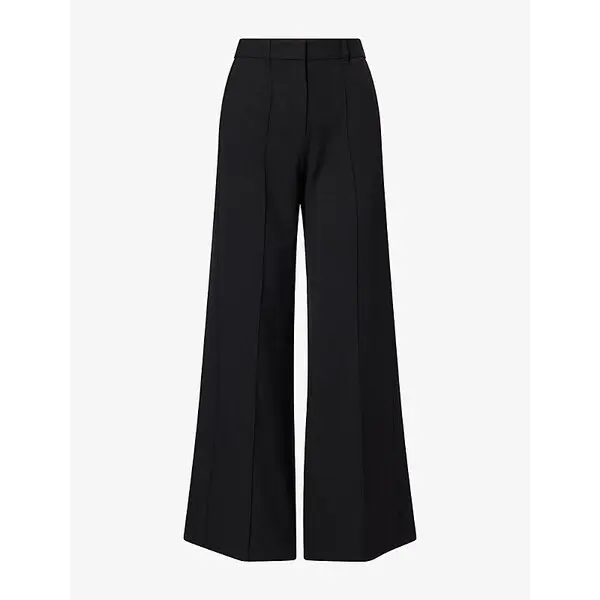 ME+EM Tailored-fit Flared Woven Trousers - Black