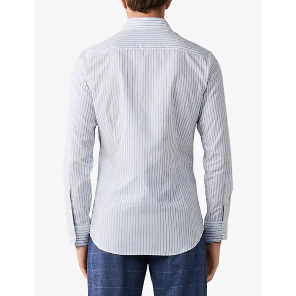 HACKETT Striped Tailored-fit Long-sleeve Cotton Shirt